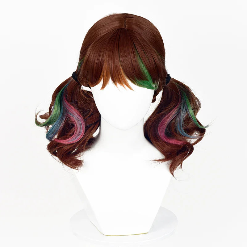 OSIAS Original Identity V Cheerleader Cosplay Wig OPH.LILY Medium Brown With Multicolor Pigtails ...