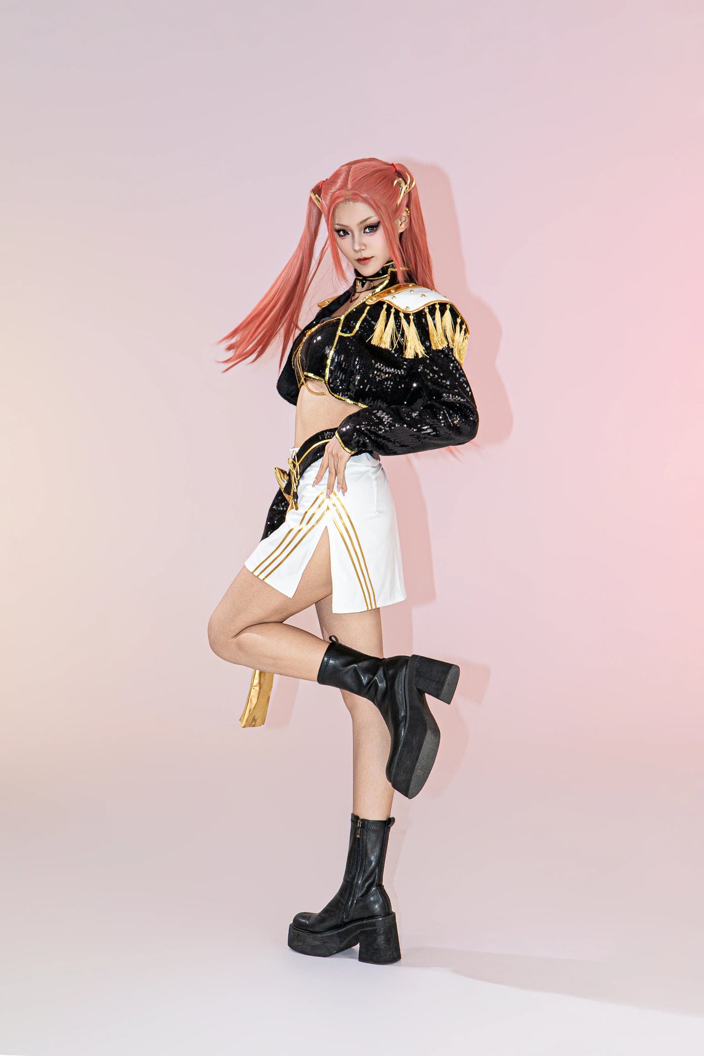 KPop Demon Hunters Mira Cosplay Costume Golden Stage Outfit Black ...